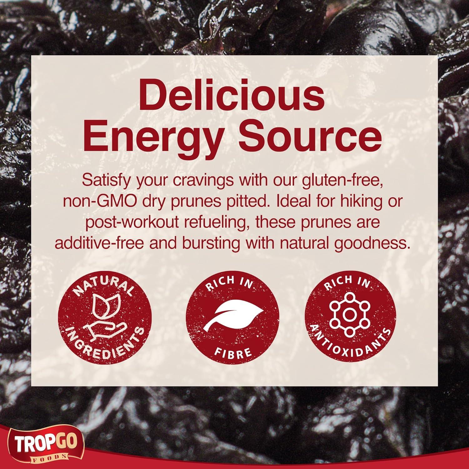 Tropgo Pitted Prunes 220g - Dried Fruit in Resealable and Recyclable ...