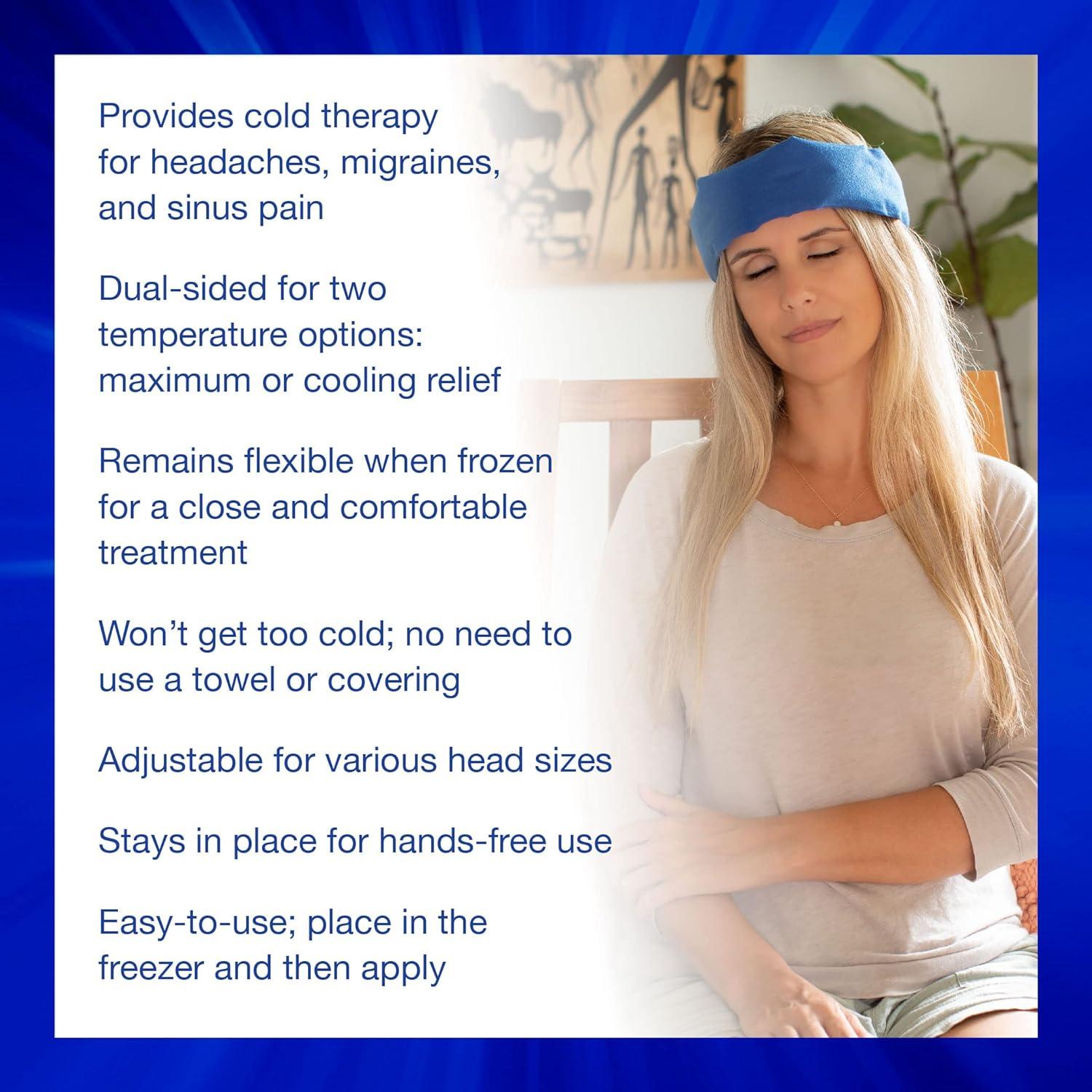 Thera-Med Cooling Headache Relief Band - Fabric Lined Ice Pack for ...