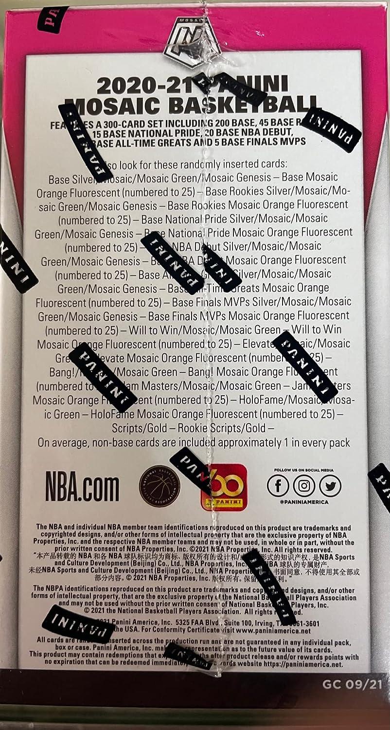 Panini 2020-21 Mosaic Basketball Blaster Box - Sealed, 4 Cards per Pack ...