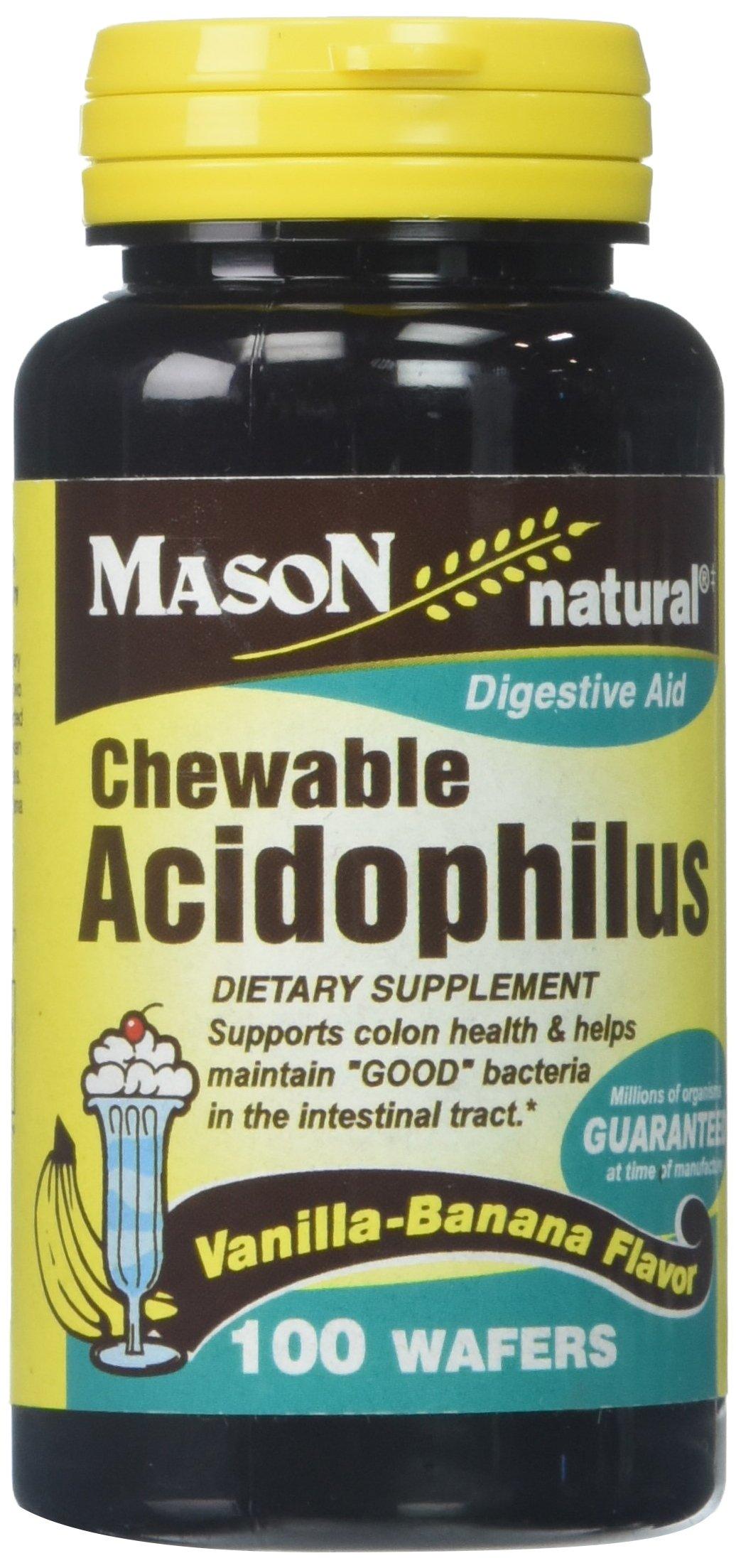 MASON NATURAL Acidophilus 20 Million CFU Chewables - Supports Healthy ...
