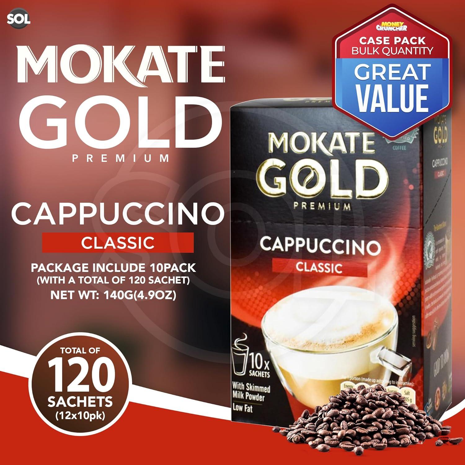 SOL 120pk (12 x 10pk) Mokate Coffee Sachets Cappuccino Classic Sachet Coffee Sticks Instant ...