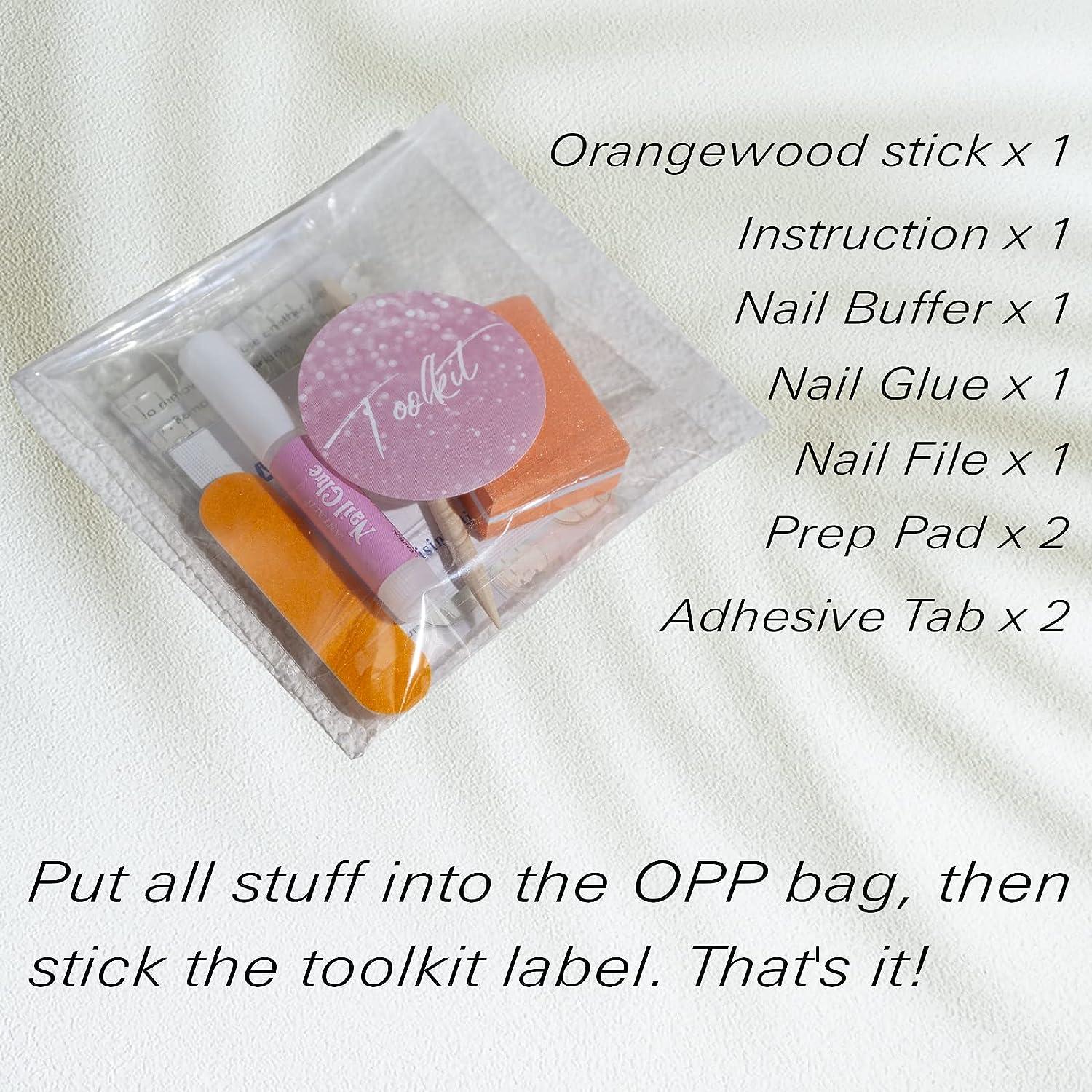 LIGHT RAIN Press on Nail Kit - 50 pcs with 2g Nail Glue, Adhesive Tabs ...