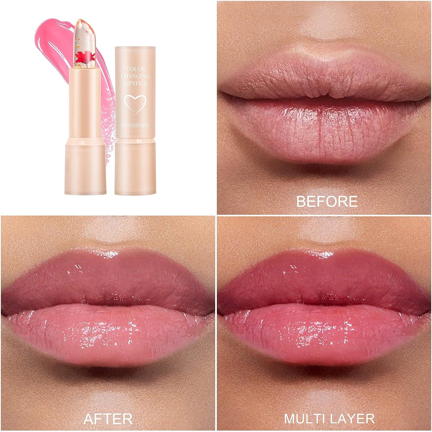 Flower Lip Balm - Color Changing Jelly Lip Stain for Perfect Pink Shade ...
