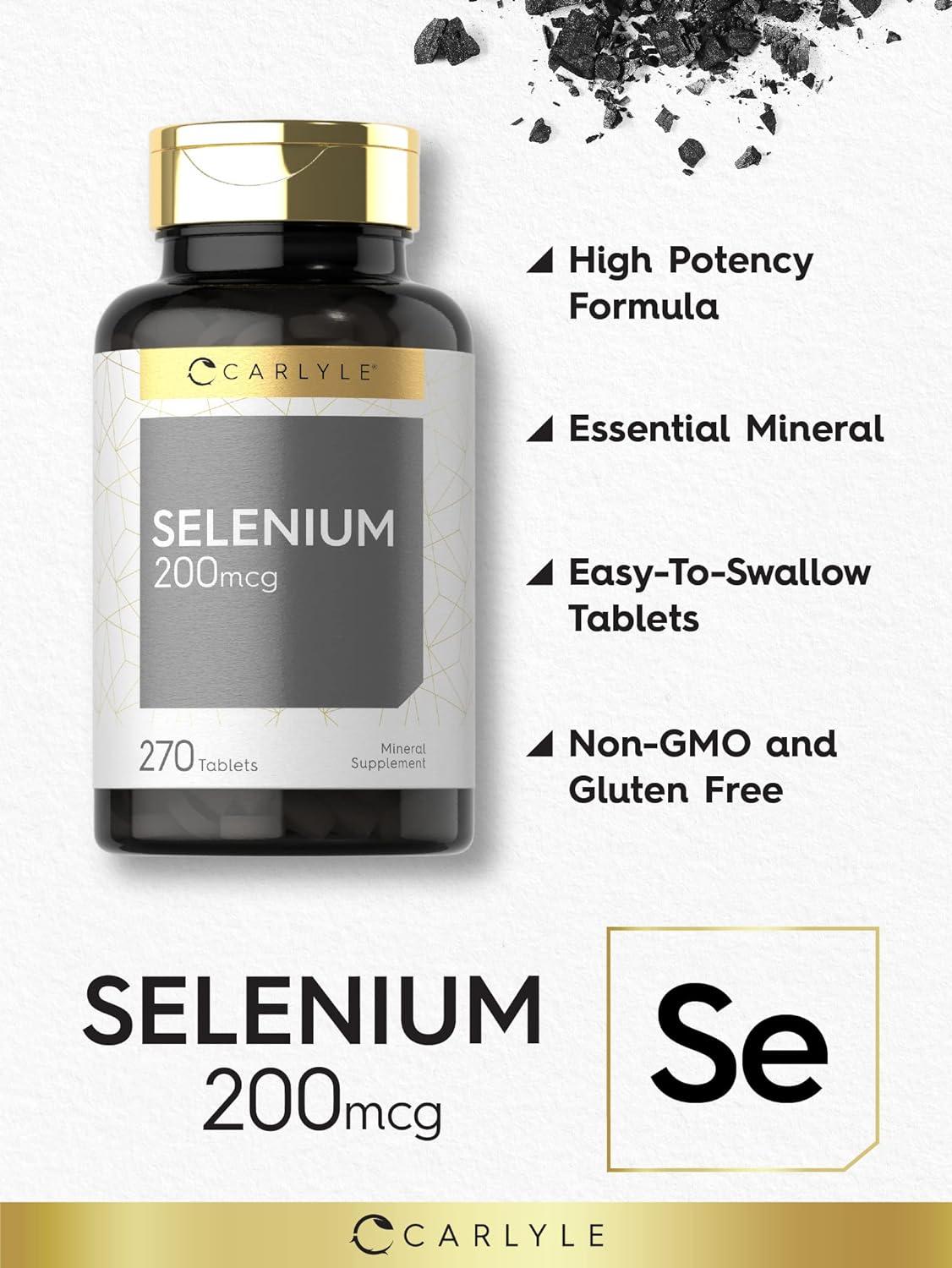 Selenium Supplement 200mcg Tablets | Vegetarian Non-GMO Gluten Free ...
