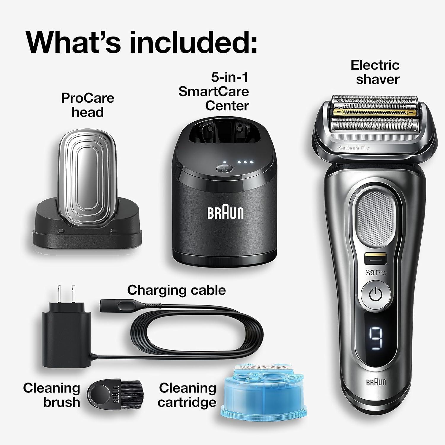 Buy Braun Series 9 Pro 9487cc Electric Razor for Men - Wet & Dry ...