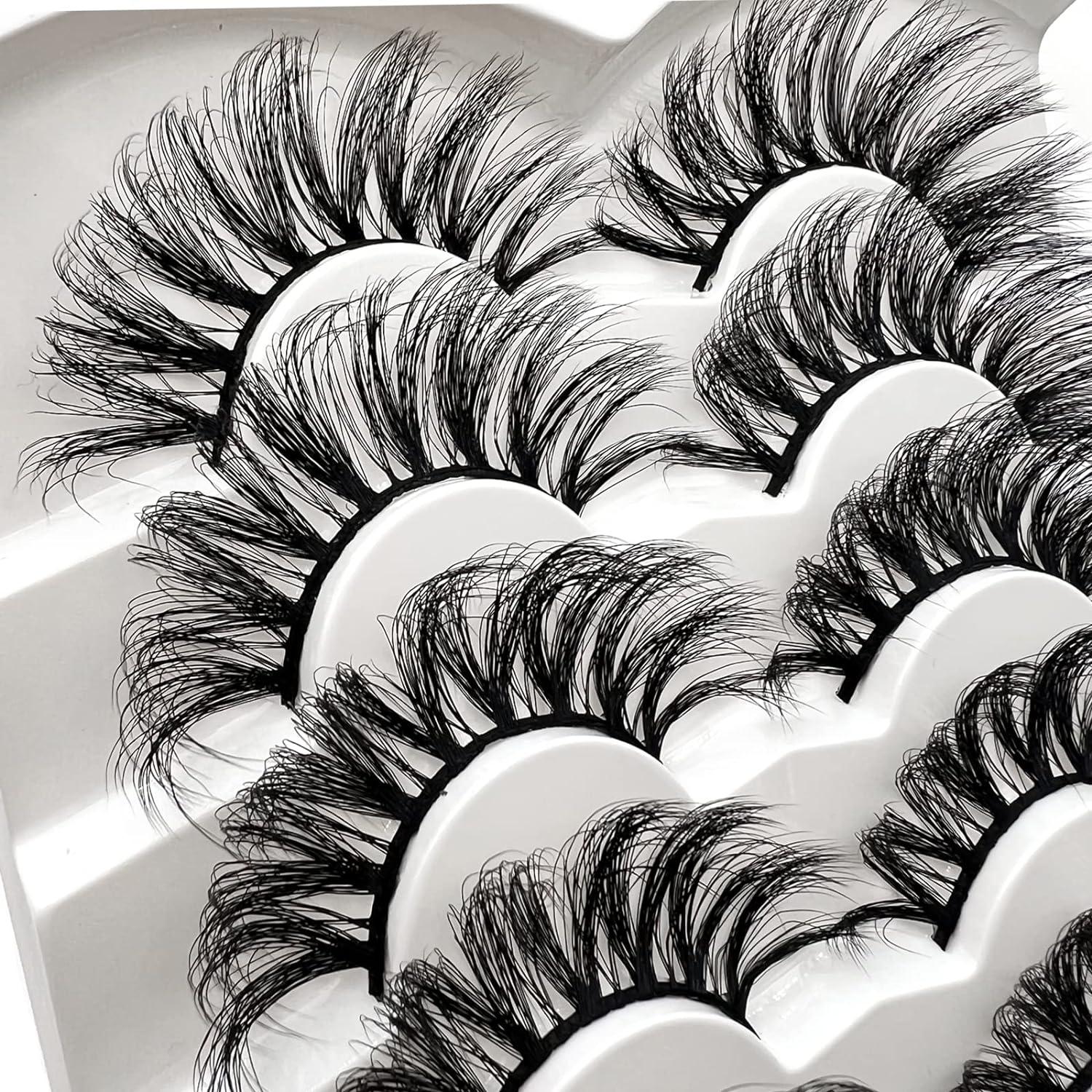 Dramatic Fluffy 20mm Plant Fibre Faux Mink 3D Wispy Lashes - Natural ...