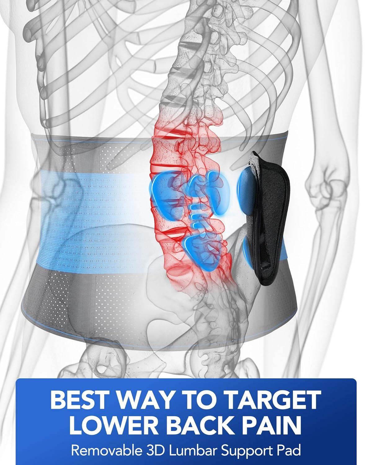 Fitomo 3D Lumbar Lower Back Support Brace | Ultra-Thin Mesh Fabric ...