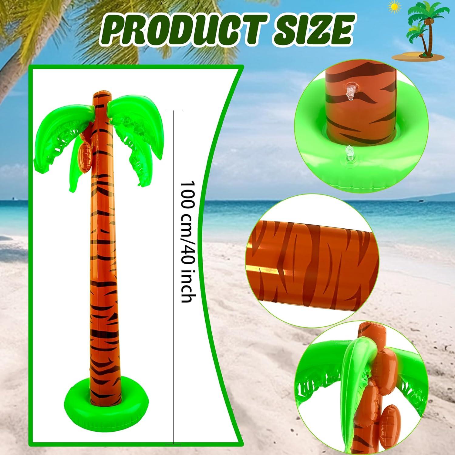 2 Pack 40 Inch Inflatable Palm Trees - Tropical Coconut Tree ...