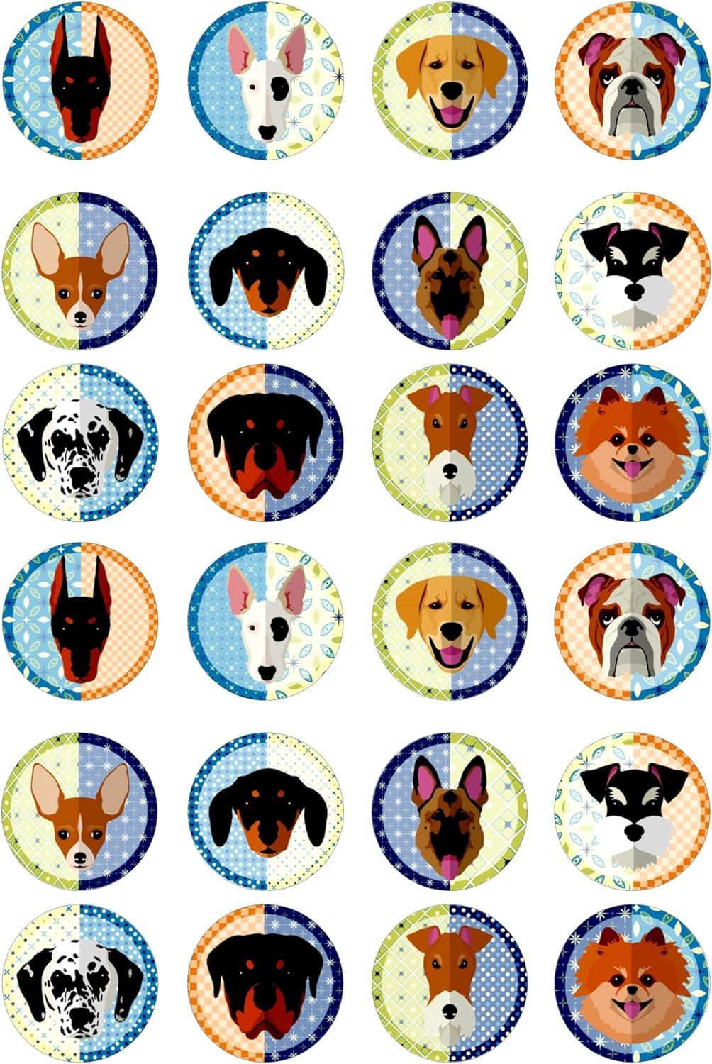 24 Dog dogs edible party decorations Iced/Icing Cupcake Topper Edible ...