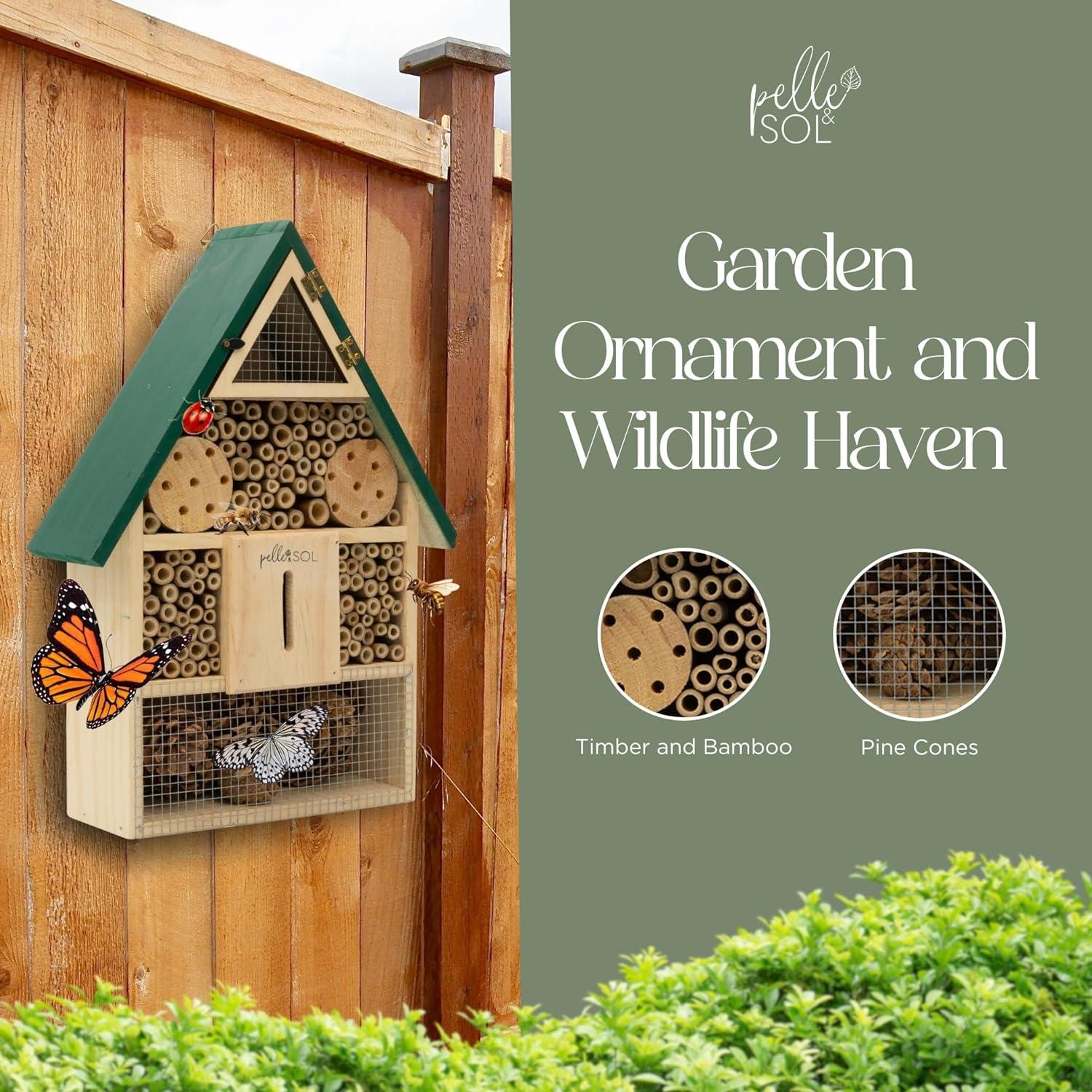 Pelle & Sol Eco-Friendly Bee House | Weather Resistant Hanging Bug ...
