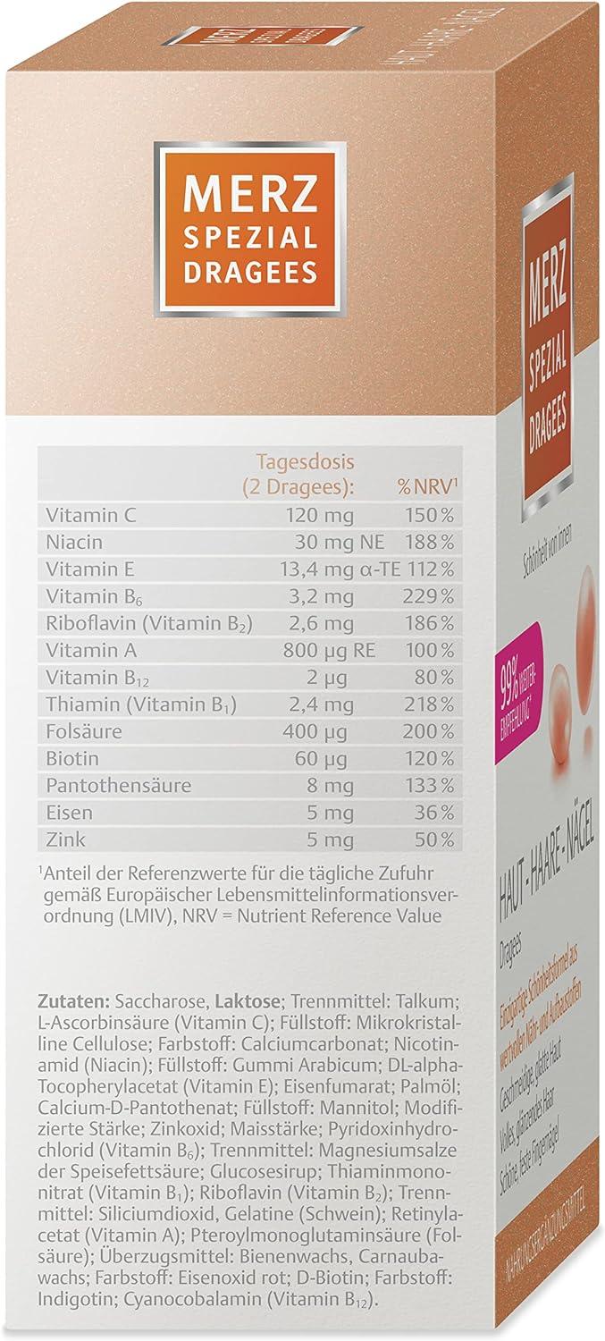Merz Special Dragees - Dietary Supplements for Smooth Skin Glossy Hair ...