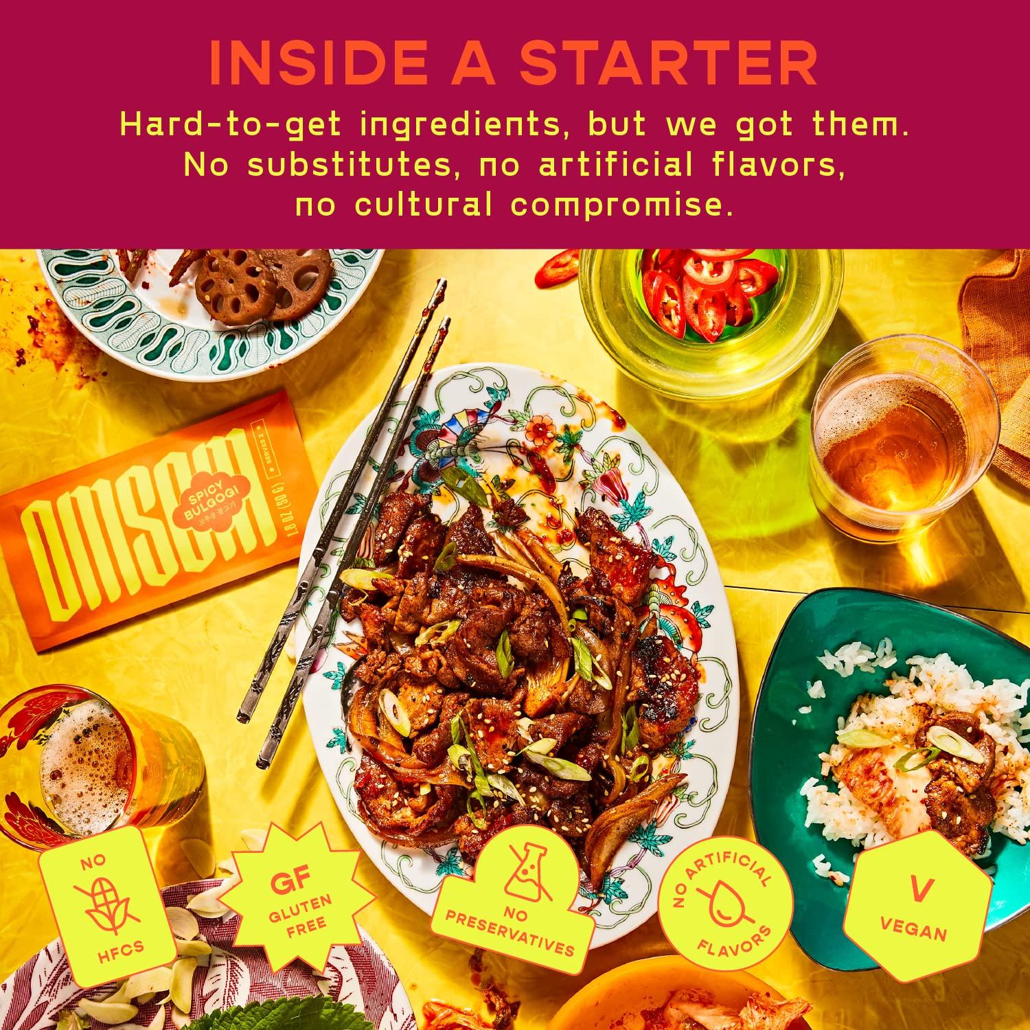 Omsom Korean Spicy Bulgogi Sauce - All-In-One Asian Sauce Packets | BBQ ...