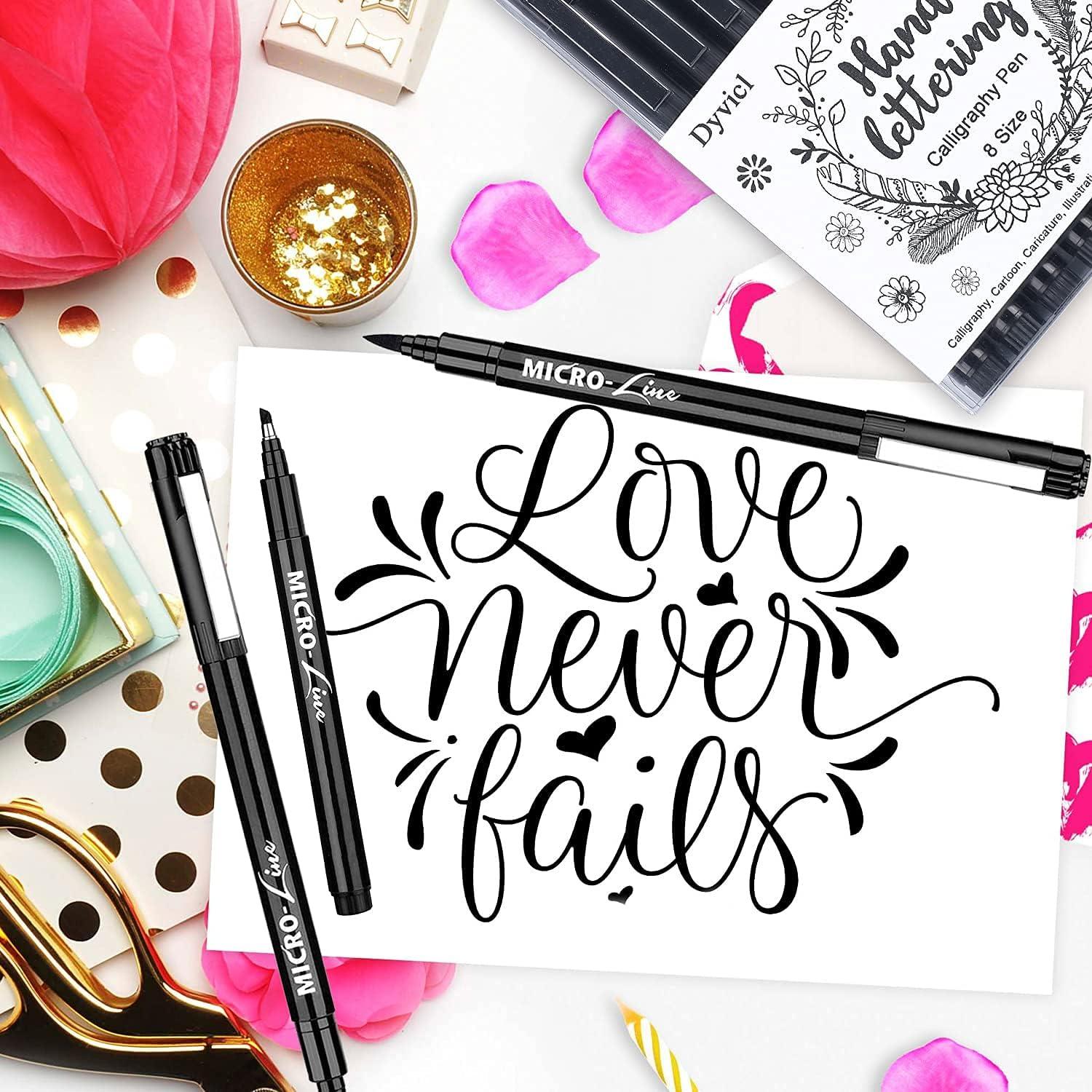 Dyvicl Hand Lettering Pens Set - Calligraphy Brush Markers for ...