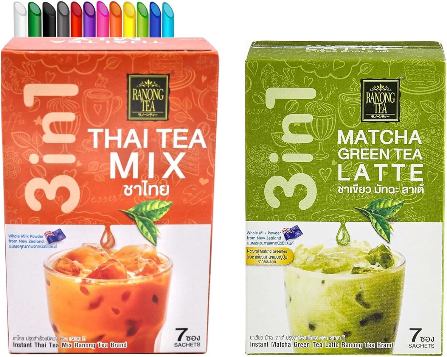 Thai Milk Tea Bundle - 14 Sachets with Ranong 3 in 1 Instant Thai Tea ...