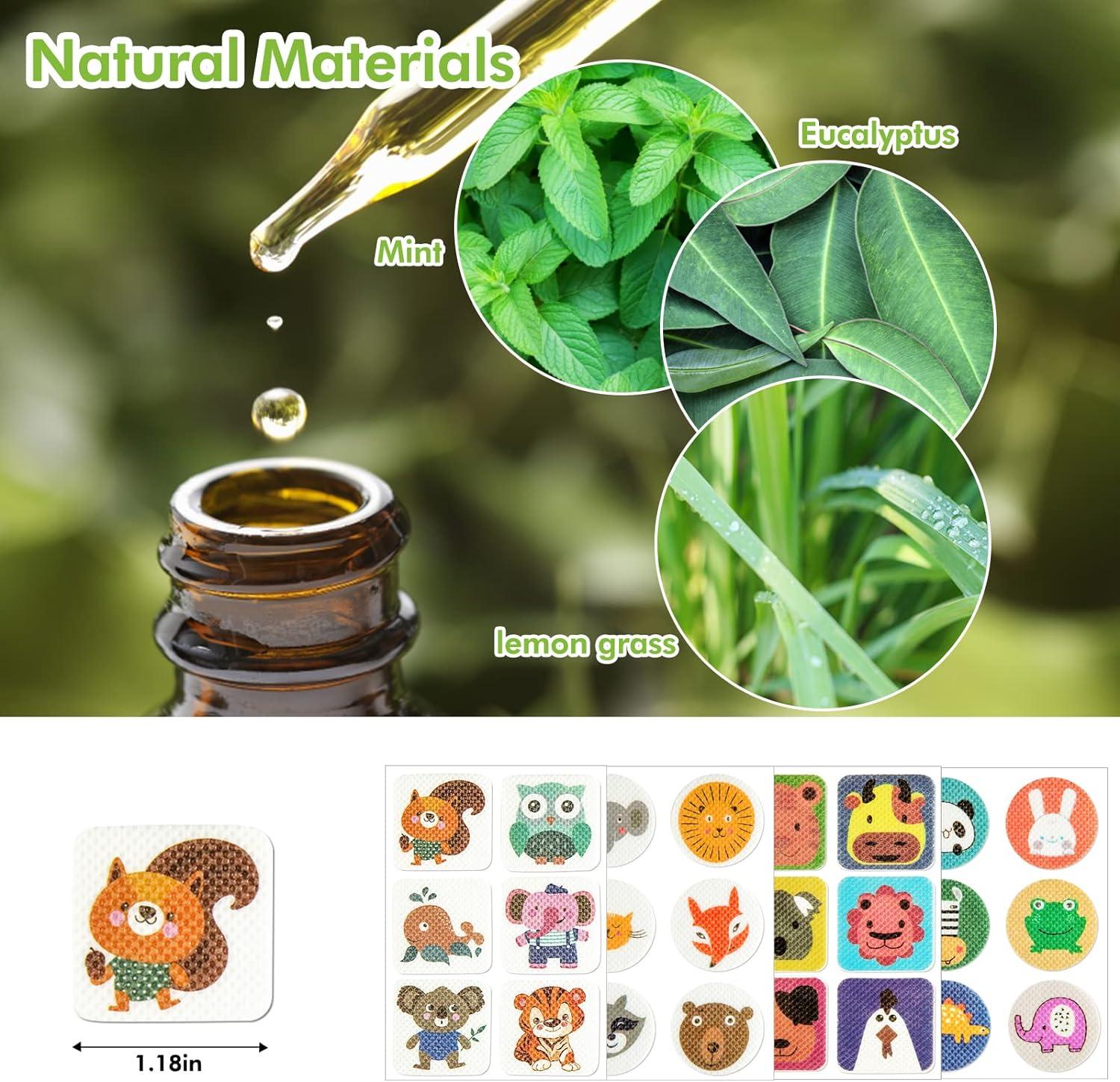 240 Pack Natural Citronella Stickers - Outdoor Lemongrass Patches for ...