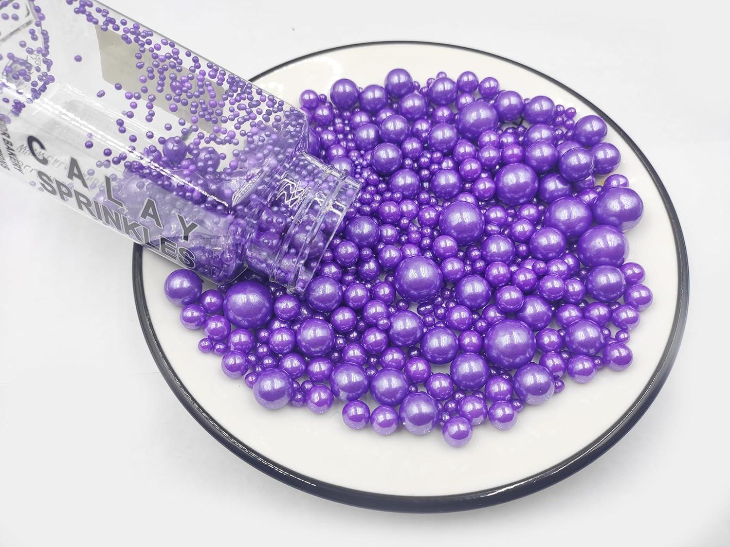 Buy Edible Violet Pearl Sugar Sprinkles | Perfect for Cakes Cupcakes ...