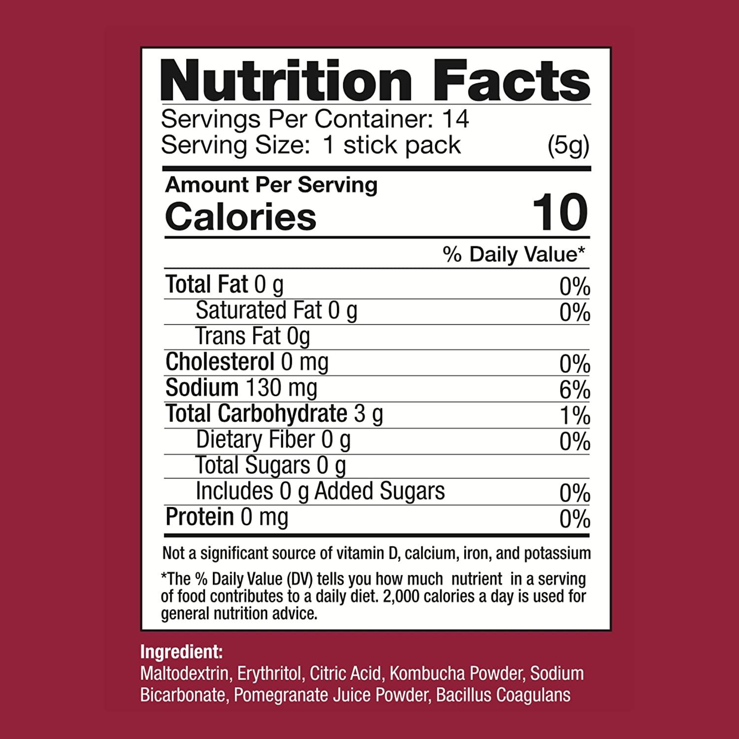 FeelGood Superfoods Pomegranate Kombucha Iced Tea Packets - 14 Packets