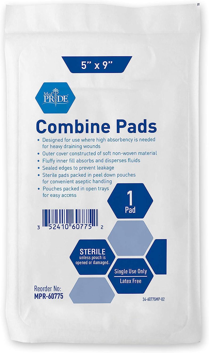 Medpride Sterile Abdominal ABD Combine Pads 20-Pack - 5 x 9 Inches ...