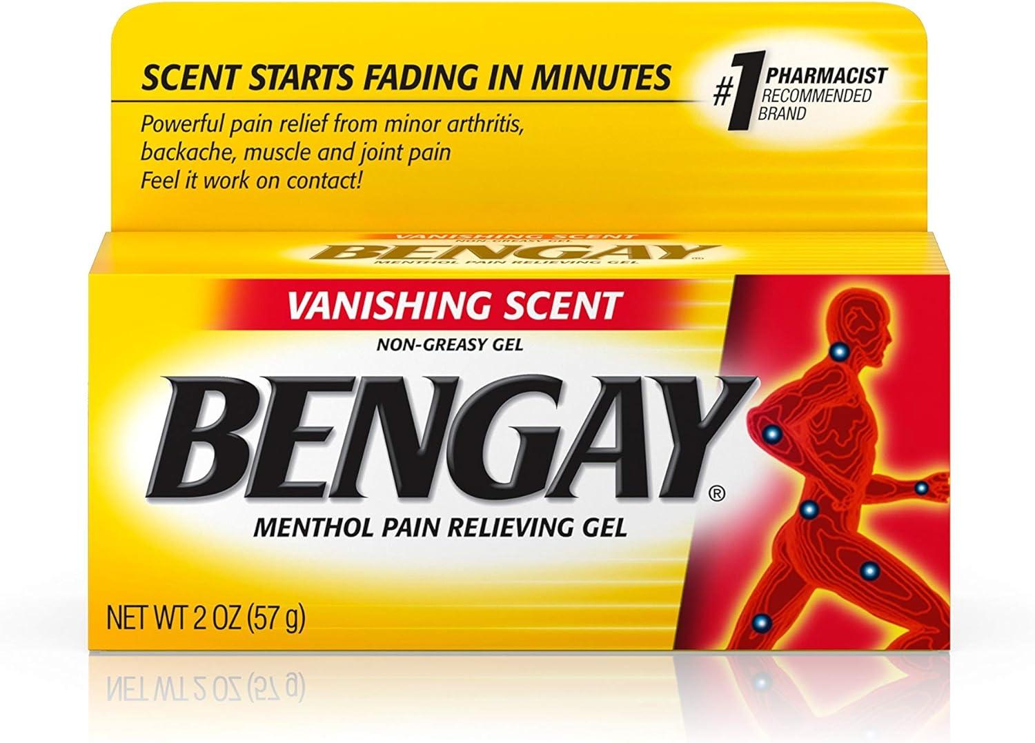 Vanishing Scent Bengay Pain Relief Gel - 2 oz | Non-Greasy Topical Pain Reliever with Cooling ...