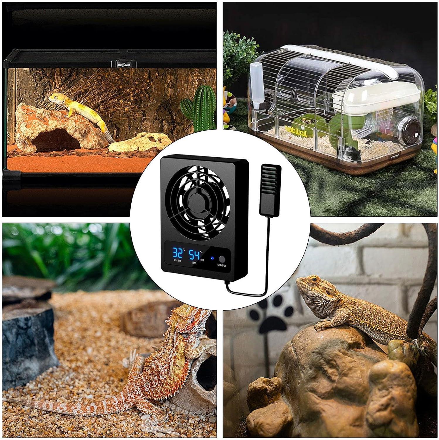 Rissunkv Reptile Fan - Smart Reptile Humidity Gauge with LED Display ...