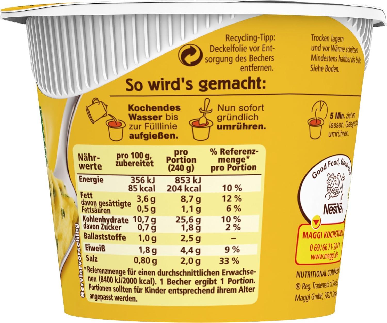 Buy Maggi 5 Minute Terrine Mashed Potatoes with Leaf Spinach - 8 Pack ...