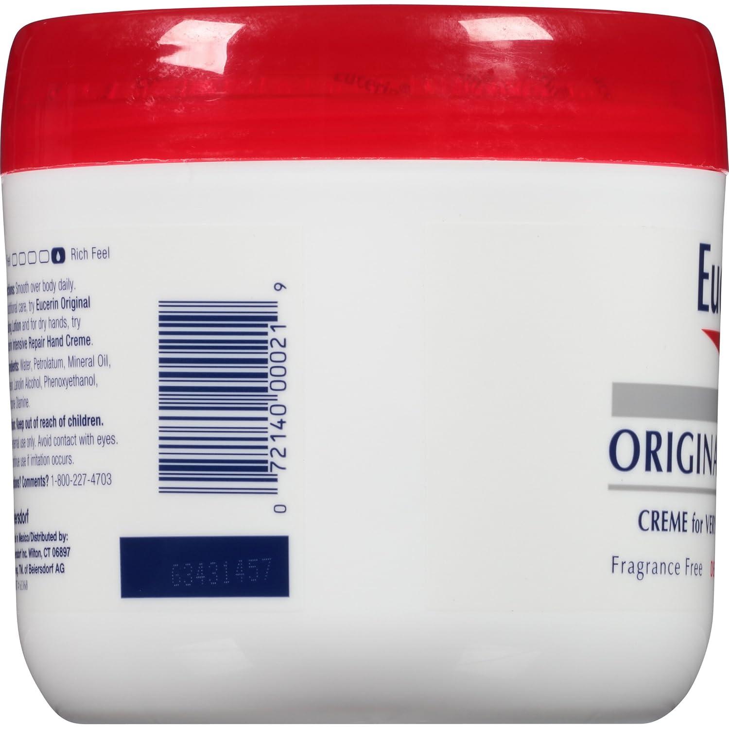 Eucerin Original Healing Cream - Fragrance Free Lotion for Extremely ...