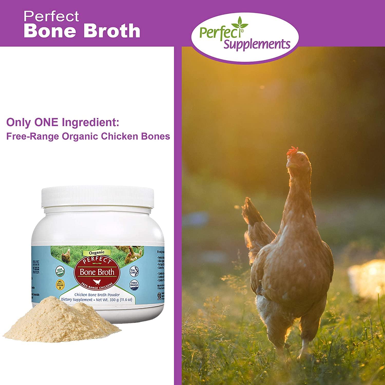 Organic Chicken Bone Broth Powder | Free Range Low Sodium | Paleo ...