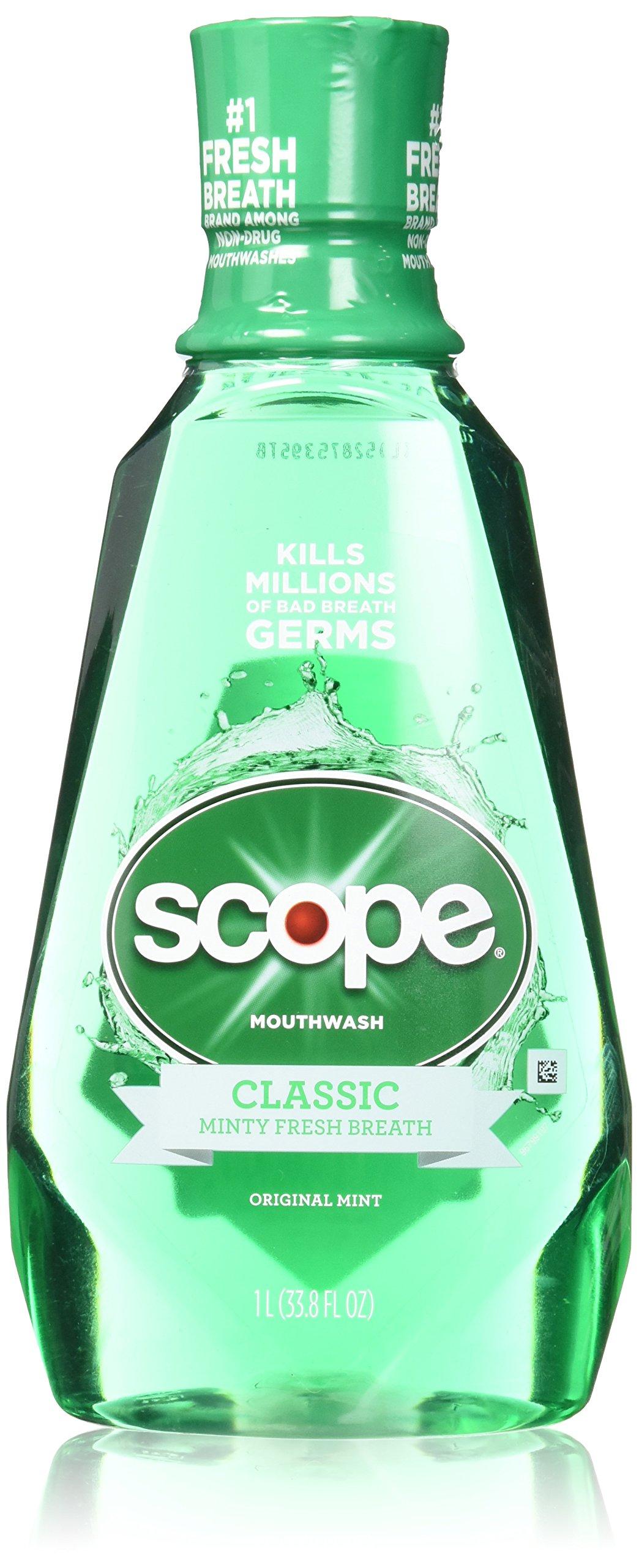 Scope Original Mint Mouthwash 33.8 Oz - 2 Pack | Freshens Breath, Kills ...