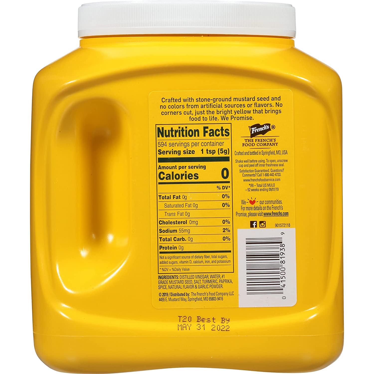 French's Classic Yellow Mustard 105 oz - Tangy & Creamy Bulk Container ...
