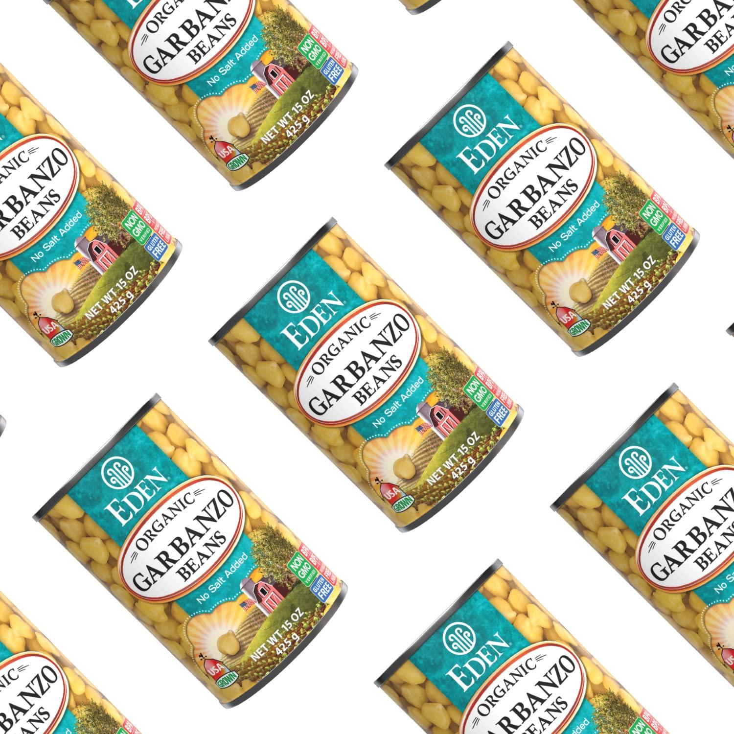 Eden Organic Garbanzo Beans 15 oz Can (12-Pack Case) | Non-GMO, Gluten ...