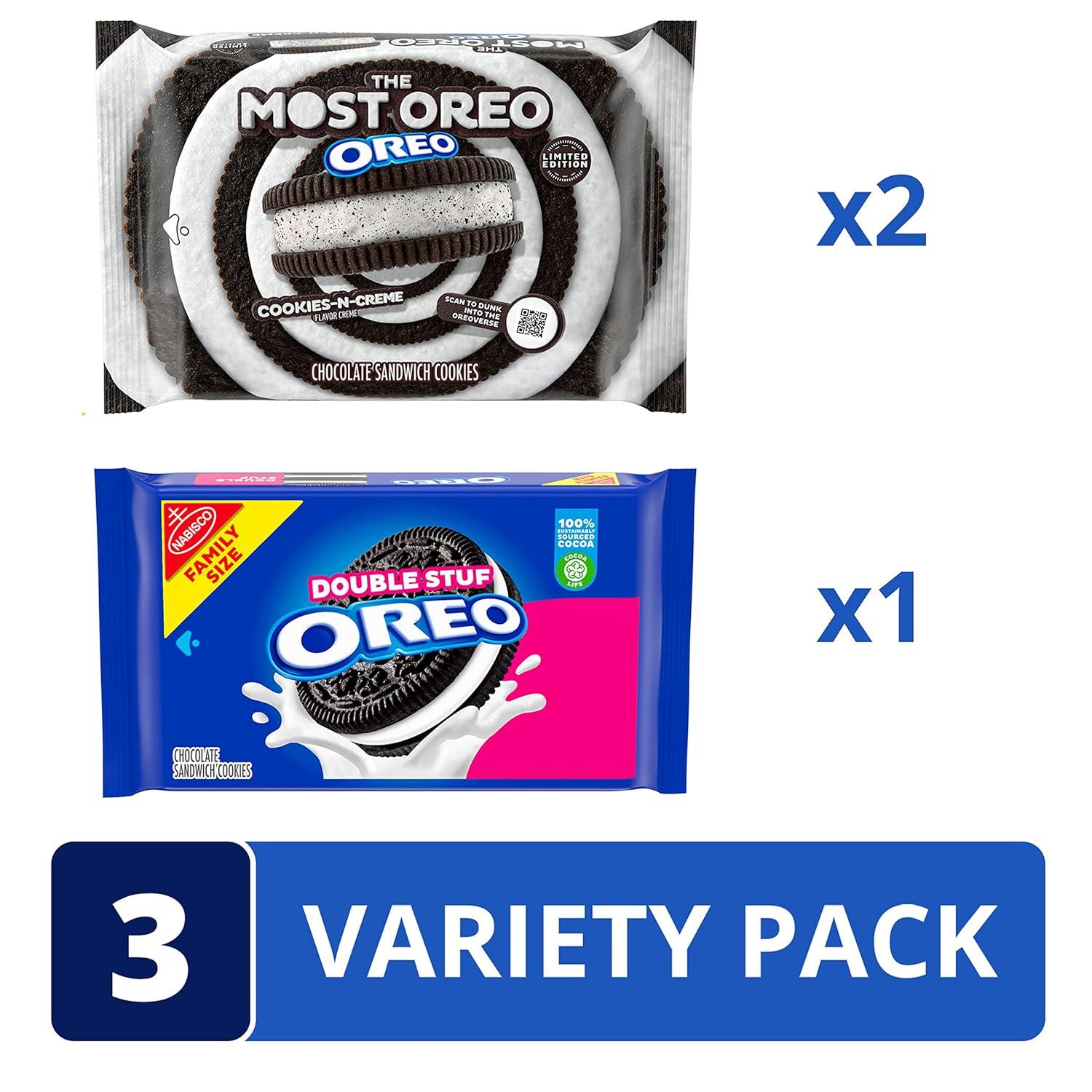 OREO Cookies-N-Creme and Double Stuf Chocolate Sandwich Variety Pack - 3 Packs | Buy Now with ...