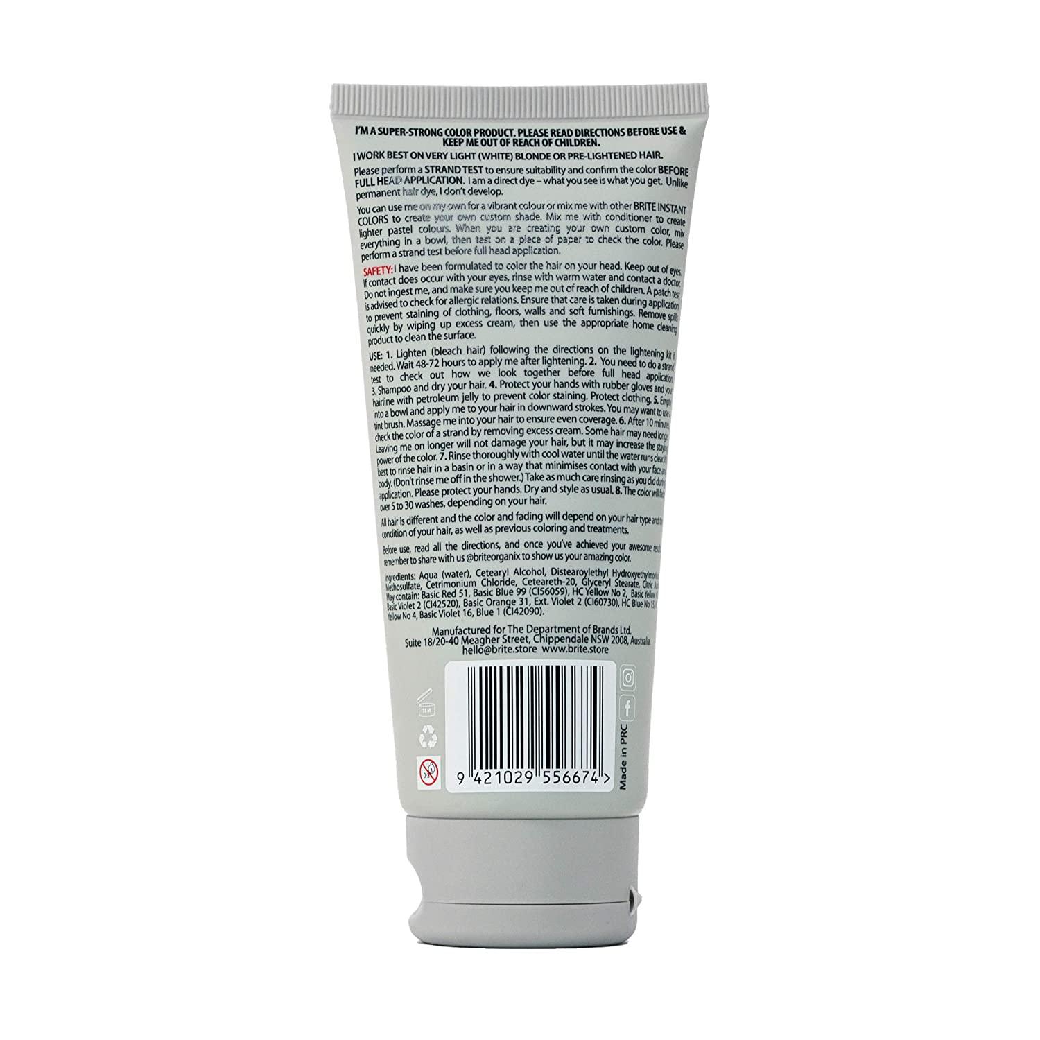 Brite Silver Semi-Permanent Hair Color - Vegan & Cruelty-Free Hair Dye ...