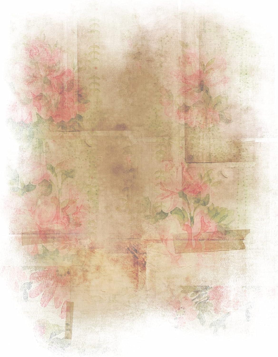 Rose Wallpaper Overlay Rice Paper 8 x 10.5 Inch - 6 Different Printed ...
