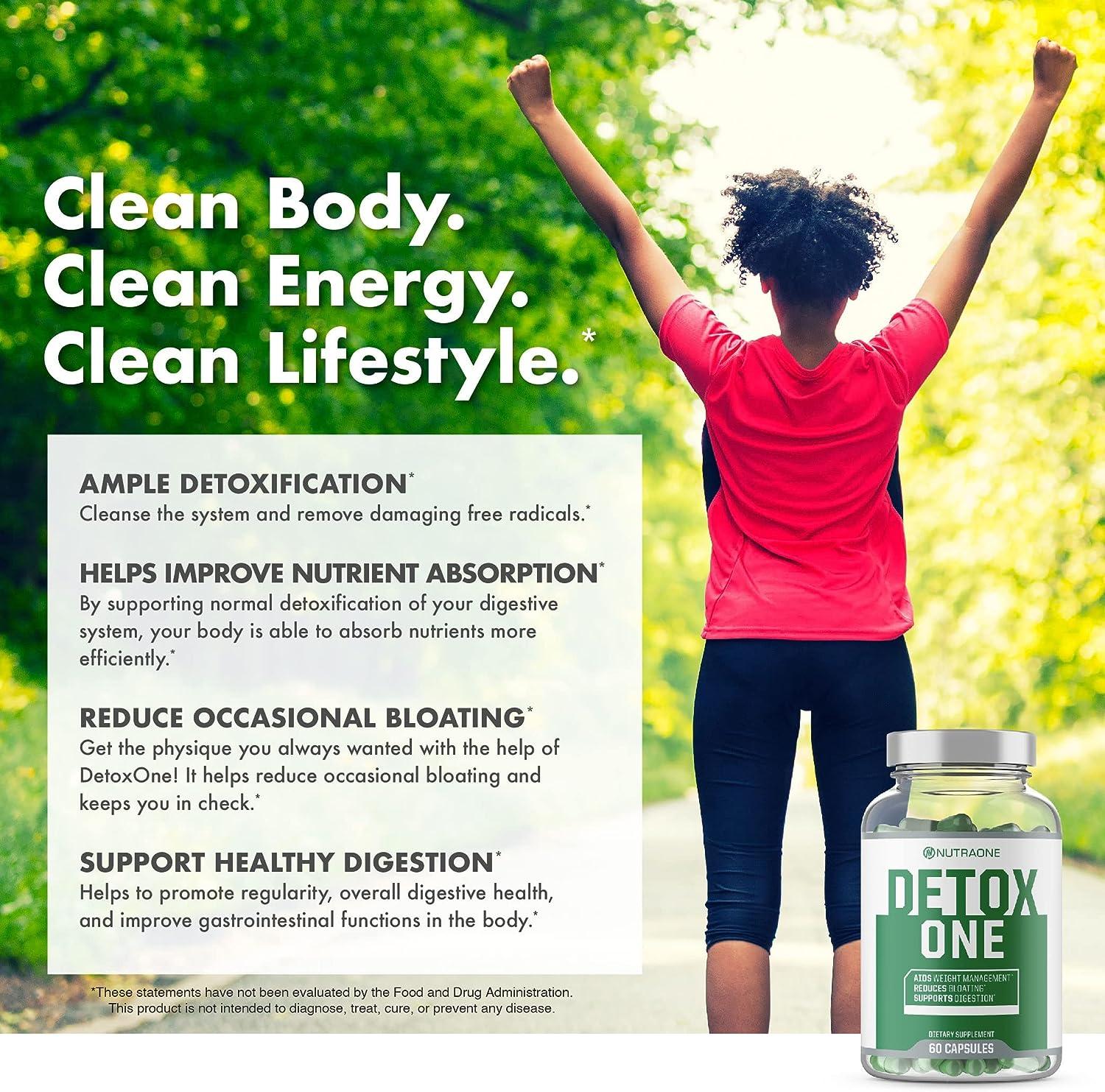 NutraOne DetoxOne 30-Day Extra Strength Cleanse for Healthy Digestion ...