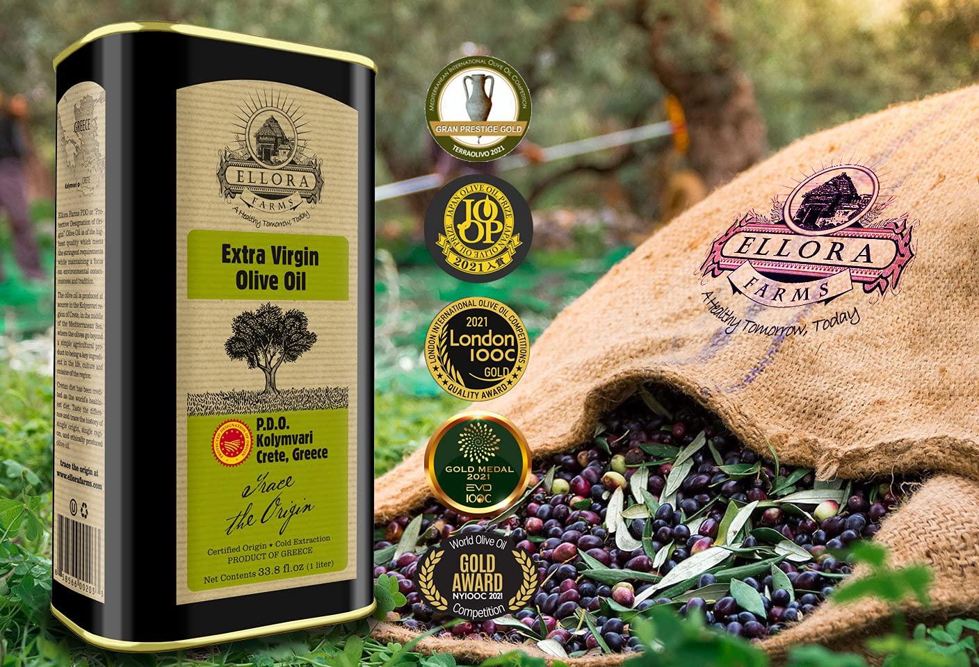 Ellora Farms PDO Extra Virgin Olive Oil 1 Lt Tin - Cold Pressed ...