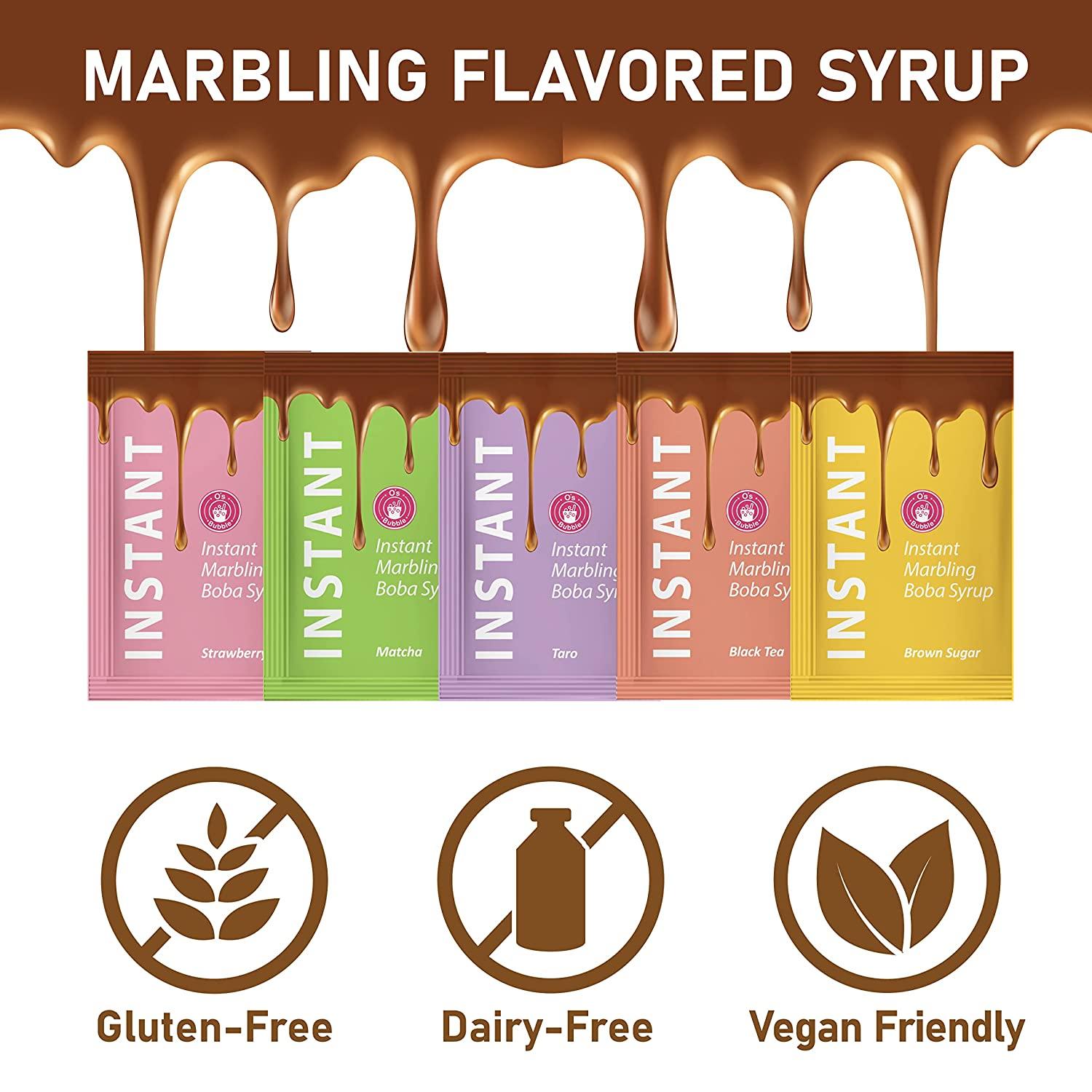 O's Bubble Instant Boba Kit | Marbling Boba Tea Kit with Tapioca Pearl ...