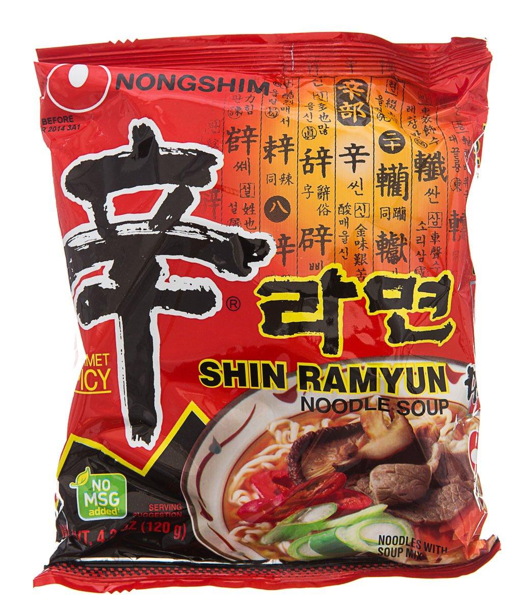 Nong Shim Shin Ramyun Noodle Soup - Spicy Flavor (4.23 oz, Pack of 10 ...
