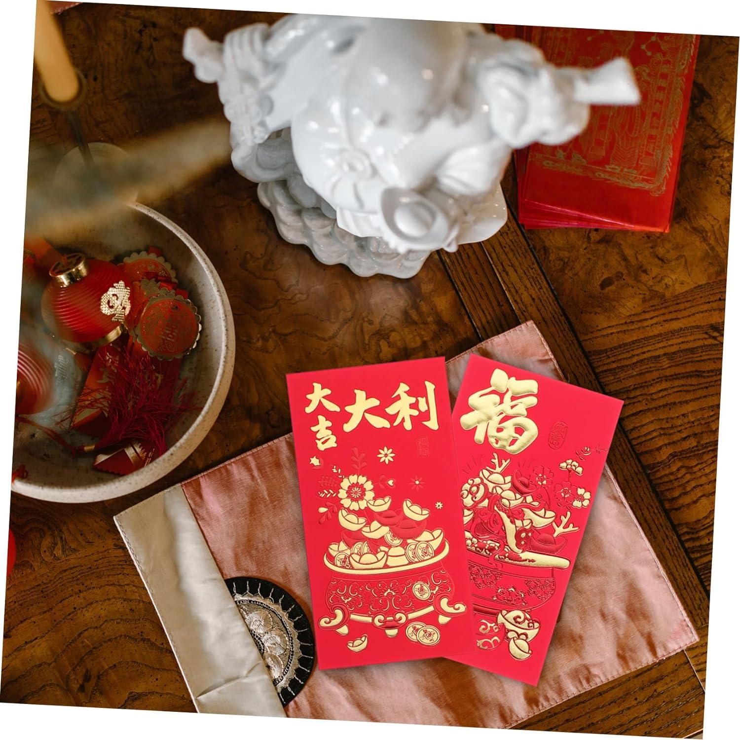 Warmhm 30pcs Red Packet Money Bag Cute Envelopes Red Money Pocket Red ...