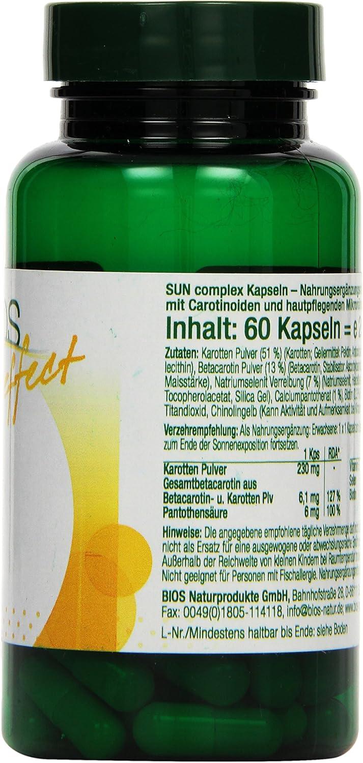 Bios Effect Sun Complex - 60 Capsules | Ideal for Skin Health & Sun ...