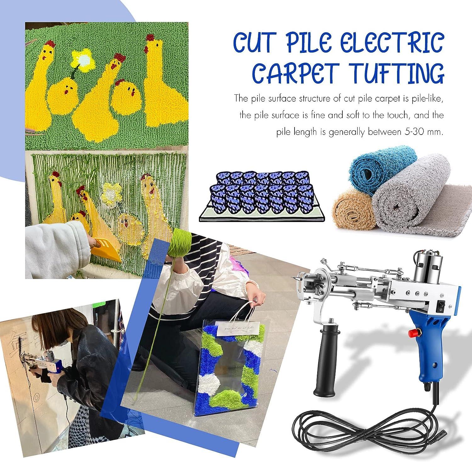 Electric Cut Pile Rug Tufting Gun - Hand Held Carpet Weaving Flocking ...
