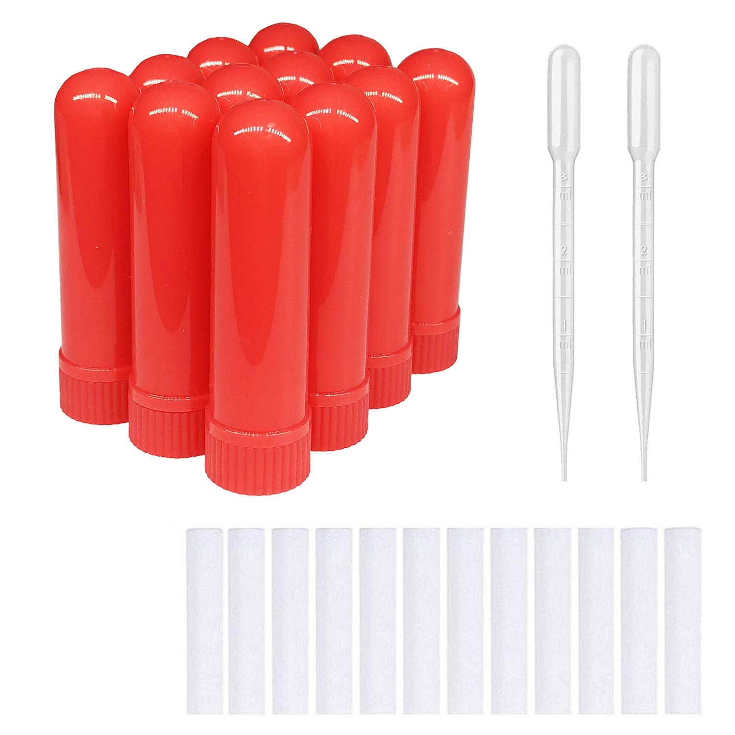 Zison 12 Sets Red Essential Oil Inhaler Sticks - Aromatherapy Tubes ...