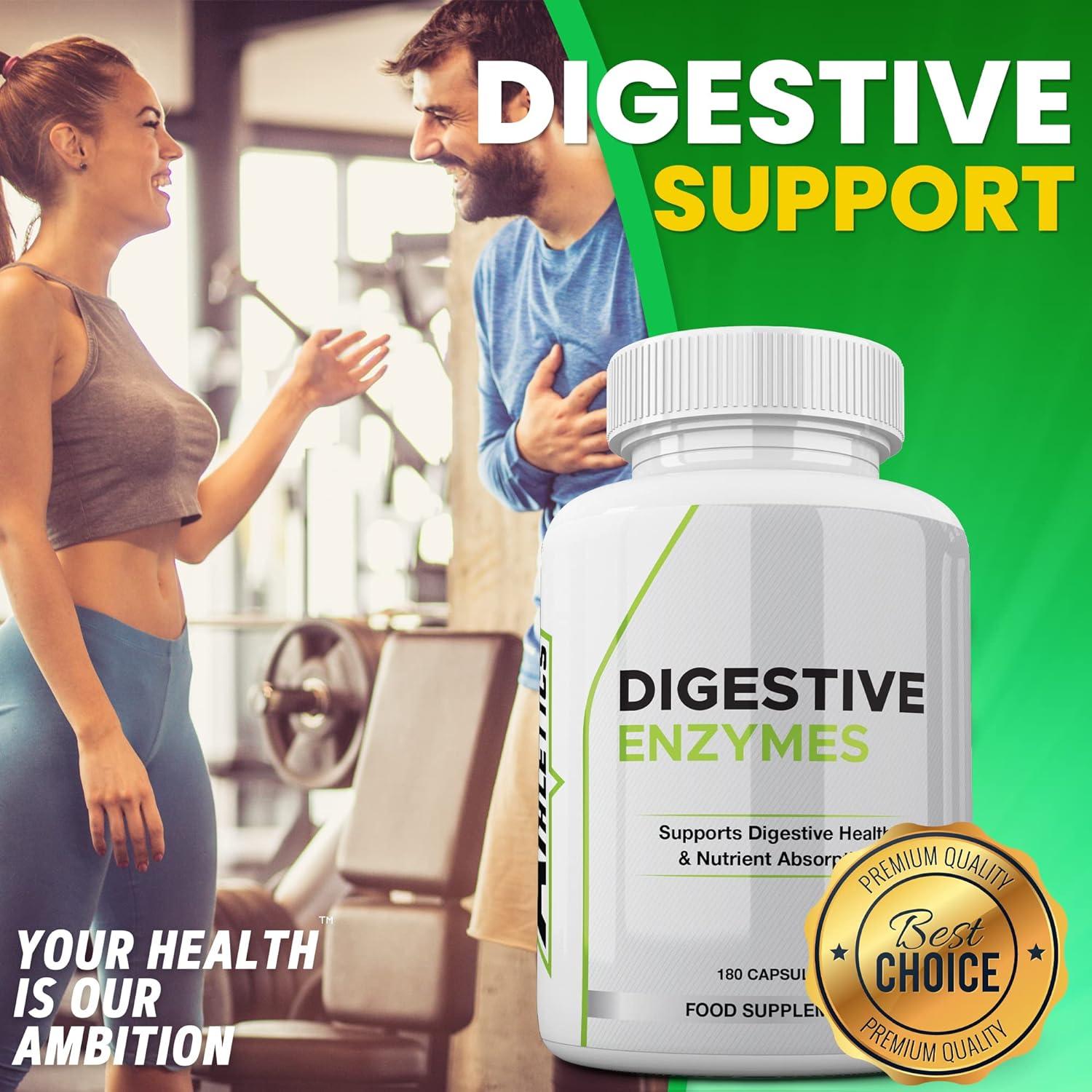 Plant-Based Digestive Enzyme Supplements - 180 Capsules for Gut Health | Buy Now with Express ...