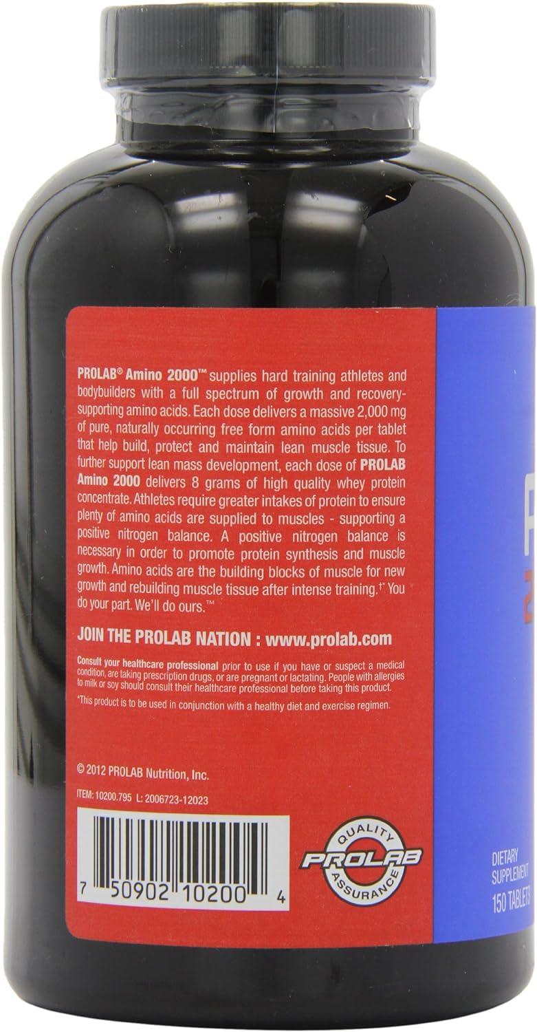 Prolab Nutrition Amino 2000 Essential Amino Acids for Muscle Recovery ...