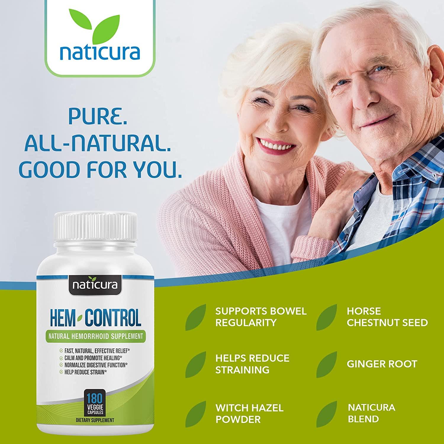 Naticura Hem-Control - Natural Hemorrhoid Treatment with Psyllium Husks ...