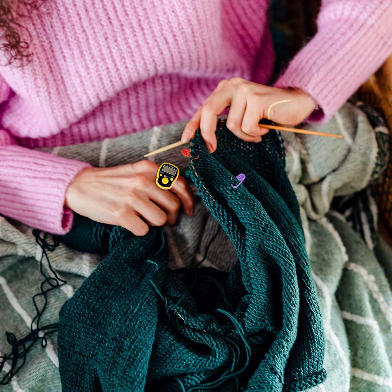 ILouxNei Knit Counter Set - 4 Pcs LCD Electronic Finger Digital Row ...