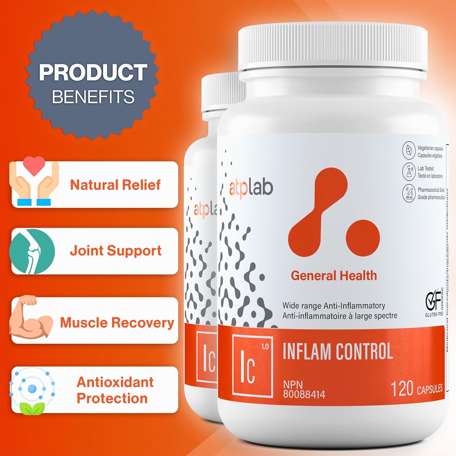 ATP LAB Inflam Control 120 Capsules - Joint & Muscle Support with ...