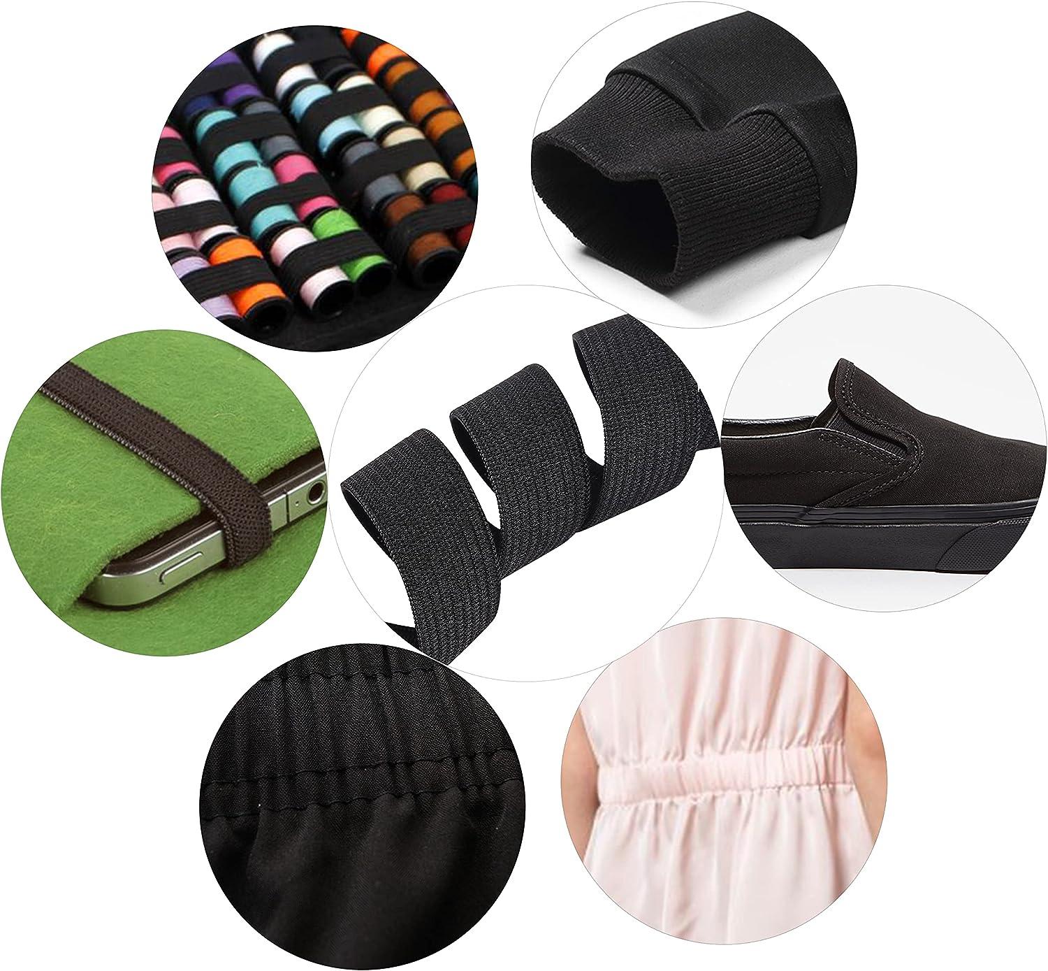 Elastic Band 0.6 x 11 Yards - Black Sewing Elastic Straps for Fabric ...