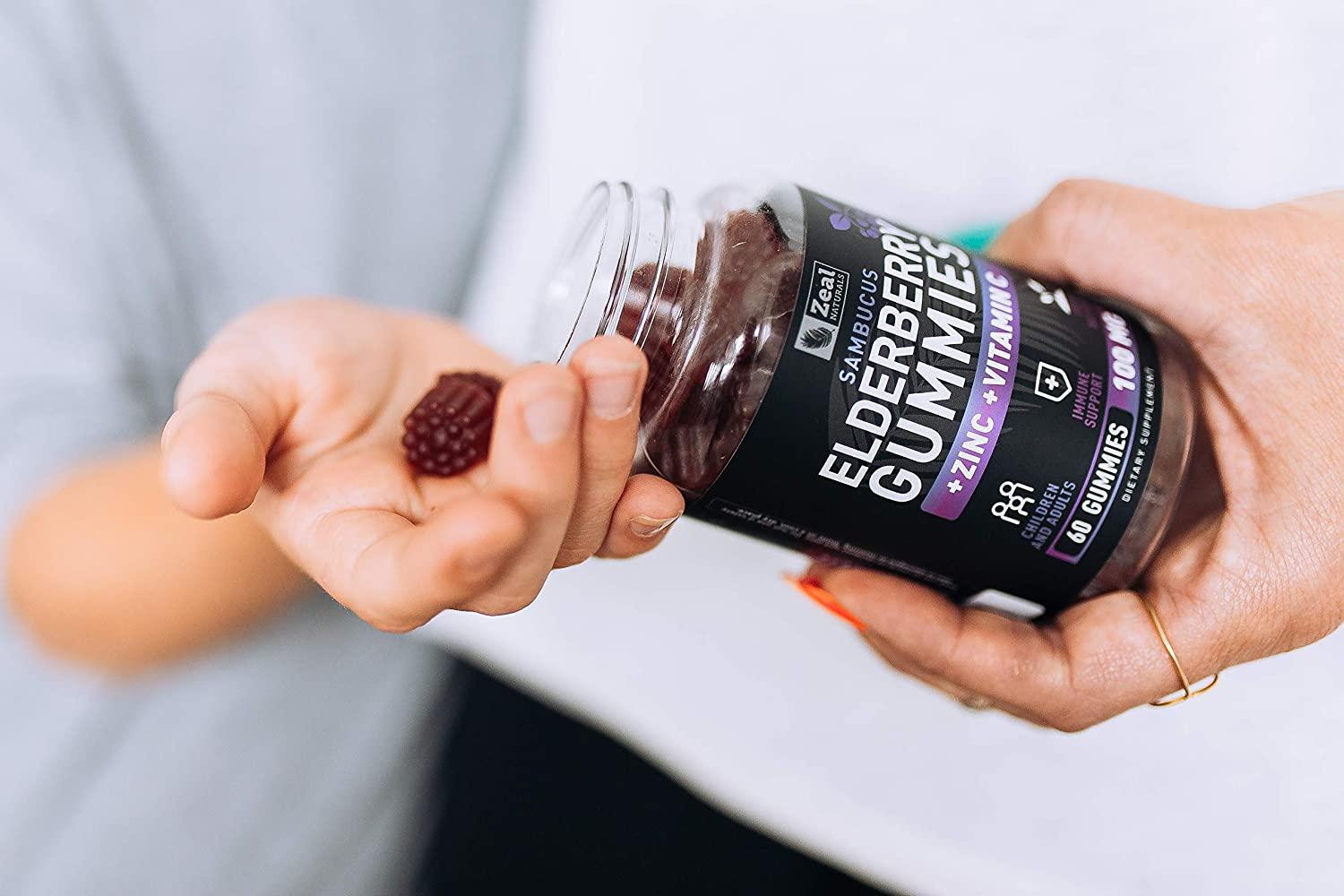 Zeal Naturals Sambucus Elderberry Gummies with Zinc & Vitamin C - Daily ...