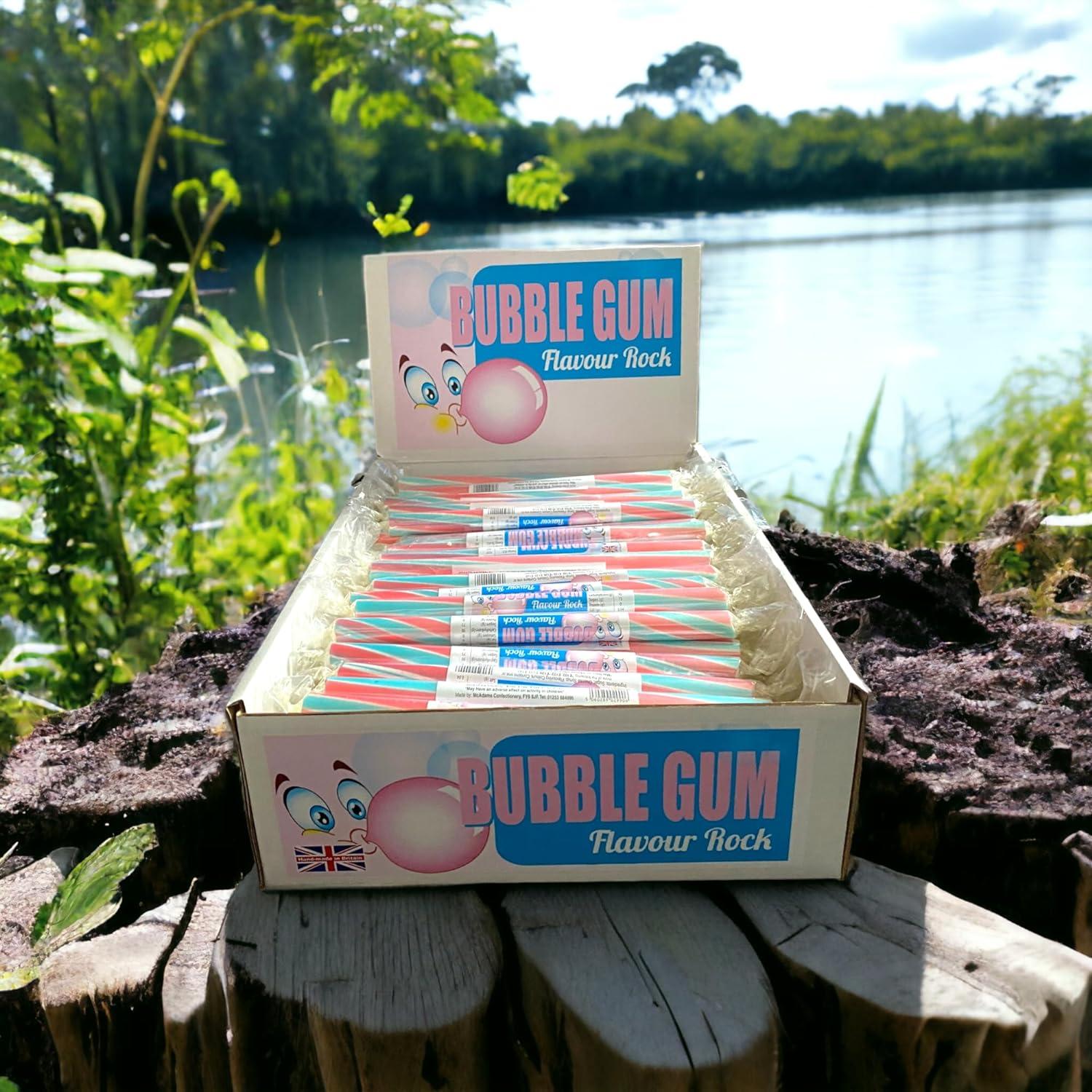 20 X Bubble Gum Rock Sticks Handmade Traditional Rainbow Classic Sweets ...