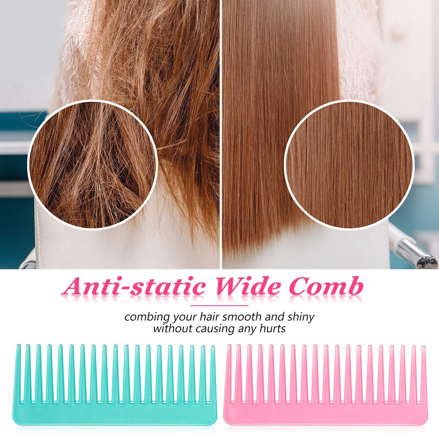 Large Wide Tooth Detangling Comb for Curly Hair - No Handle Wet Dry ...